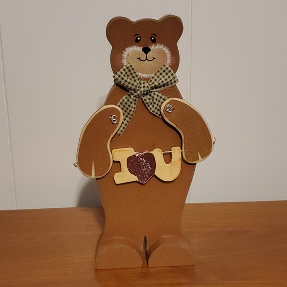 Accents | I U Wooden Bear | Poshmark